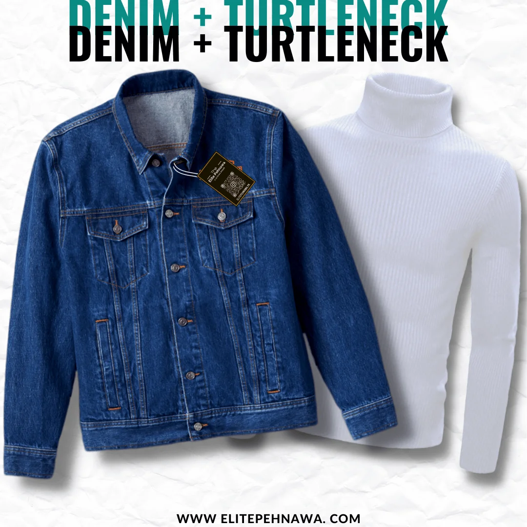 Denim Jacket With Hi Neck DH-03 - Elite Pehnawa